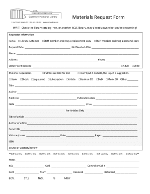 Fillable Online libraries 4cls Material Order Form - libraries.4cls.org ...