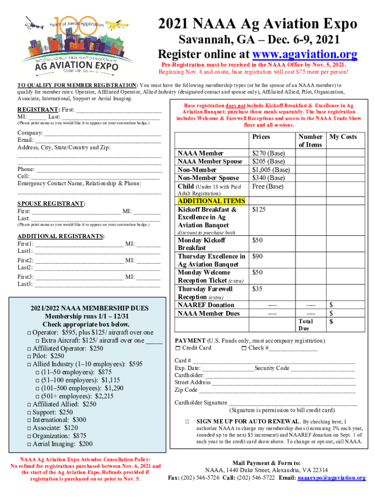 Fillable Online 2021 Pre-Reg Expo Form Fax Email Print - pdfFiller