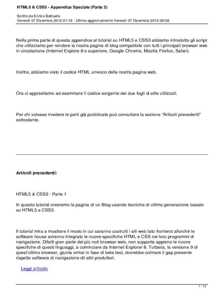 Fillable Online HTML5 & CSS3 - Appendice Speciale (Parte 2). Tutorial sull'utilizzo di HTML5 e ...