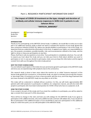 Fillable Online Part 1. RESEARCH PARTICIPANT INFORMATION SHEET Fax ...