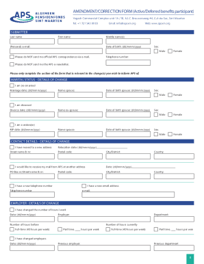 Fillable Online Amendment /Correction form Fax Email Print - pdfFiller