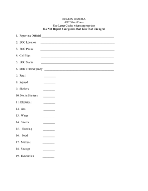 Fillable Online AR2 Short Form Use Letter Codes where appropriate Do ...