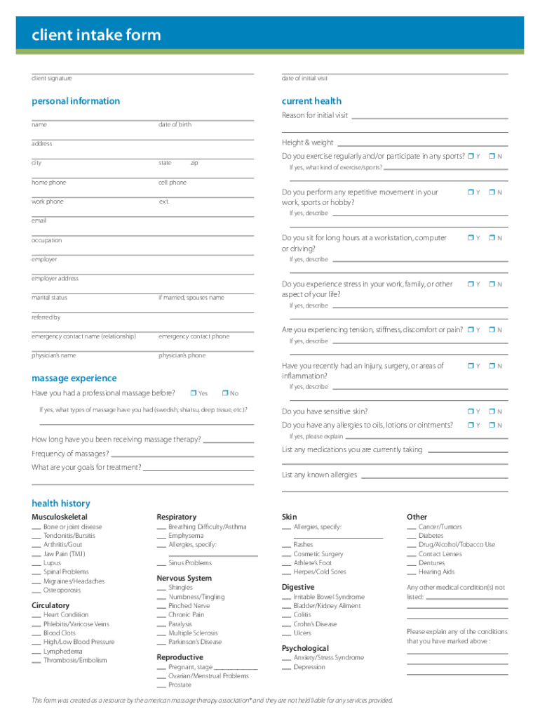 Fillable Online Initial Client Consultation Intake Form: Easy to Fill ...