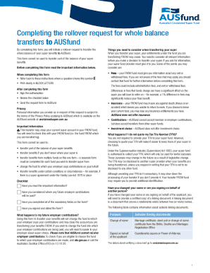 Fillable Online Fillable Online Completing the form Rollover initiation ... Fax Email Print ...