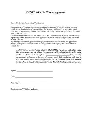 Fillable Online Overview of Vet Tech Specialties (VTS)Veterinary ...