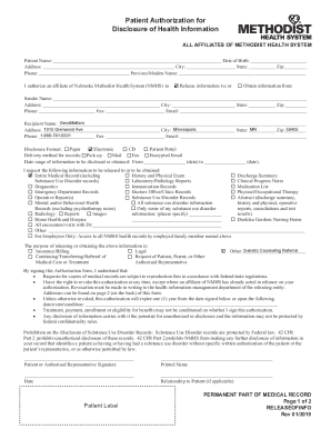 Fillable Online Methodist Medical Records Form Fax Email Print - pdfFiller