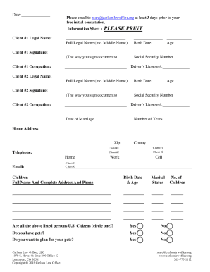Fillable Online Client Background and Financial Information Form Fax ...