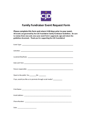 Fillable Online Family Fundraiser Event Request Form Fax Email Print ...