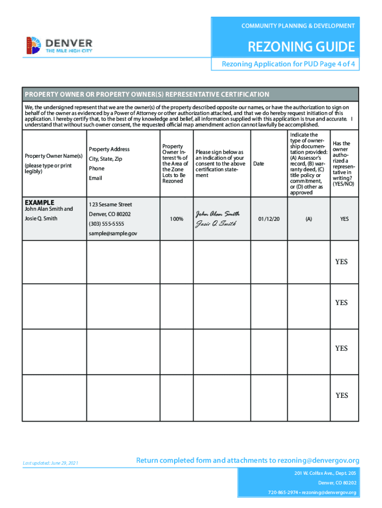 Fillable Online Fillable Online Rezoning Application for PUD Page 1 of ...