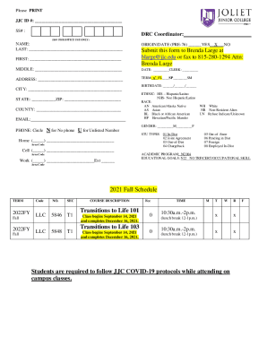 Fillable Online JJC ID #: Fax Email Print - pdfFiller