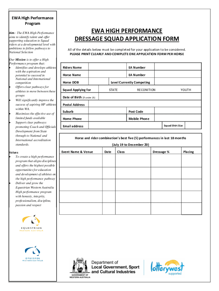 Fillable Online EWA STATE SQUAD: FREE EWA RECOGNITION/YOUTH SQUAD: FREE ...