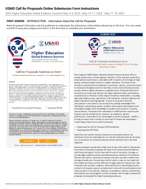 Fillable Online USAID Call for Proposals Online Submission Form Instructions Fax Email Print ...