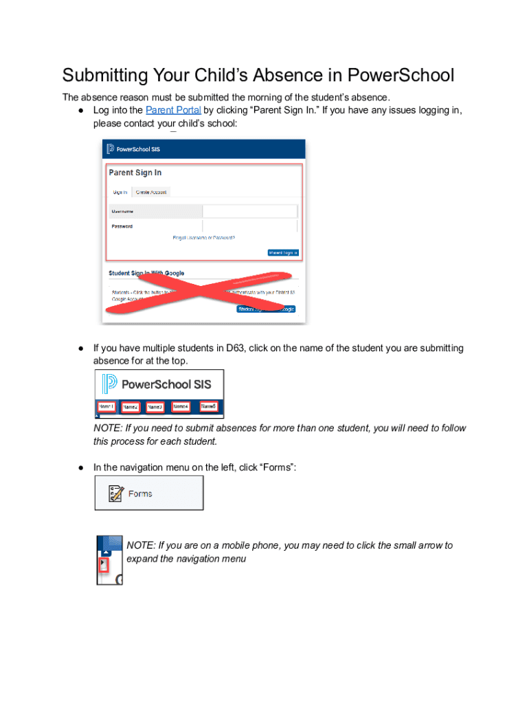 Fillable Online PowerSchool Parent Portal - Absence Form Fax Email Print - pdfFiller