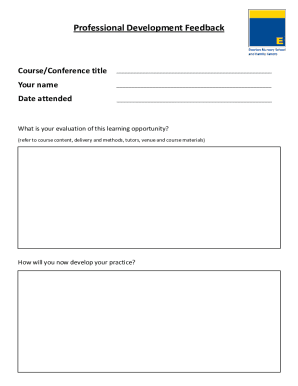 Fillable Online Prof Development Feedback form Fax Email Print - pdfFiller