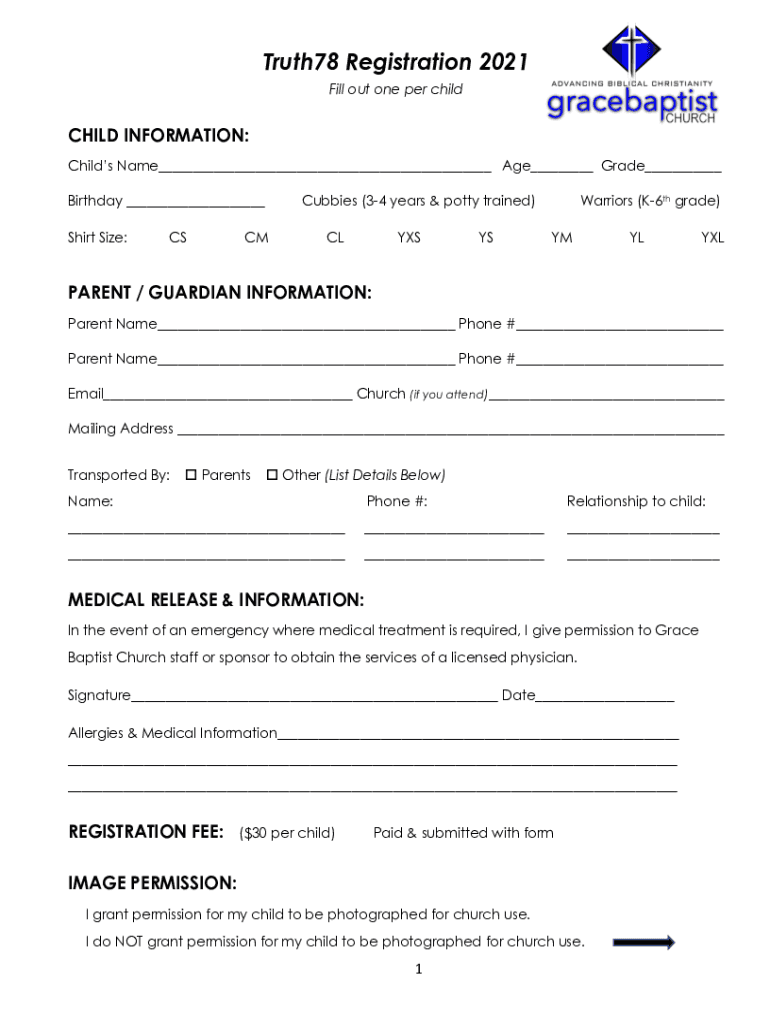Fillable Online Truth78 Registration Form Fax Email Print - pdfFiller