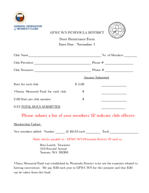 Fillable Online Fillable Online PD Dues Remittance Form Fax Email Print ...