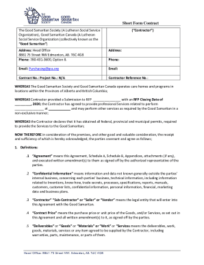 Fillable Online Short Contract Template Fax Email Print - pdfFiller