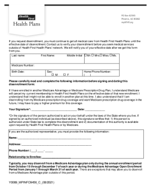 Fillable Online Medicare Advantage Request for Disenrollment Fax Email ...