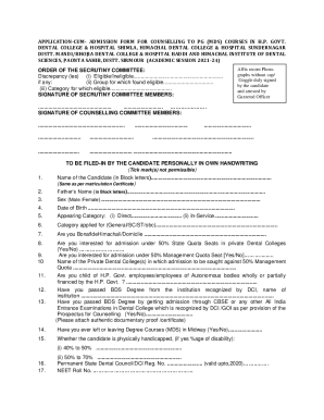 Fillable Online Application Released for Government of Himachal Pradesh ... Fax Email Print ...