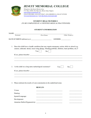 Fillable Online Health Form2 Fax Email Print - pdfFiller