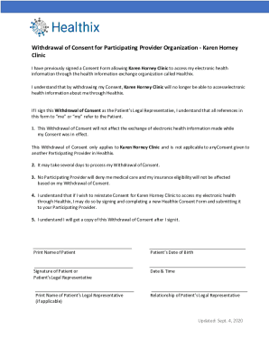 Fillable Online Healthix Withdrawal-of-Consent-Form CF rev 21.10.20 Fax ...
