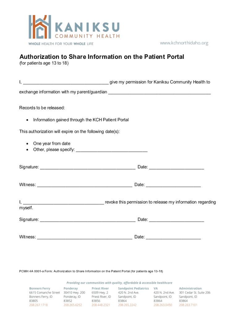Fillable Online authorization to share information on the patient ...