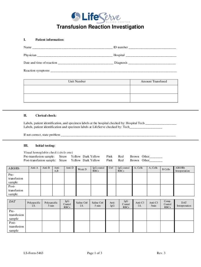 Fillable Online Hemolytic transfusion reaction: MedlinePlus Medical ...