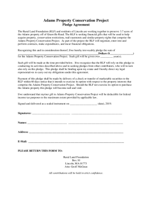 Fillable Online Twin Pond Property Conservation Project Pledge ...
