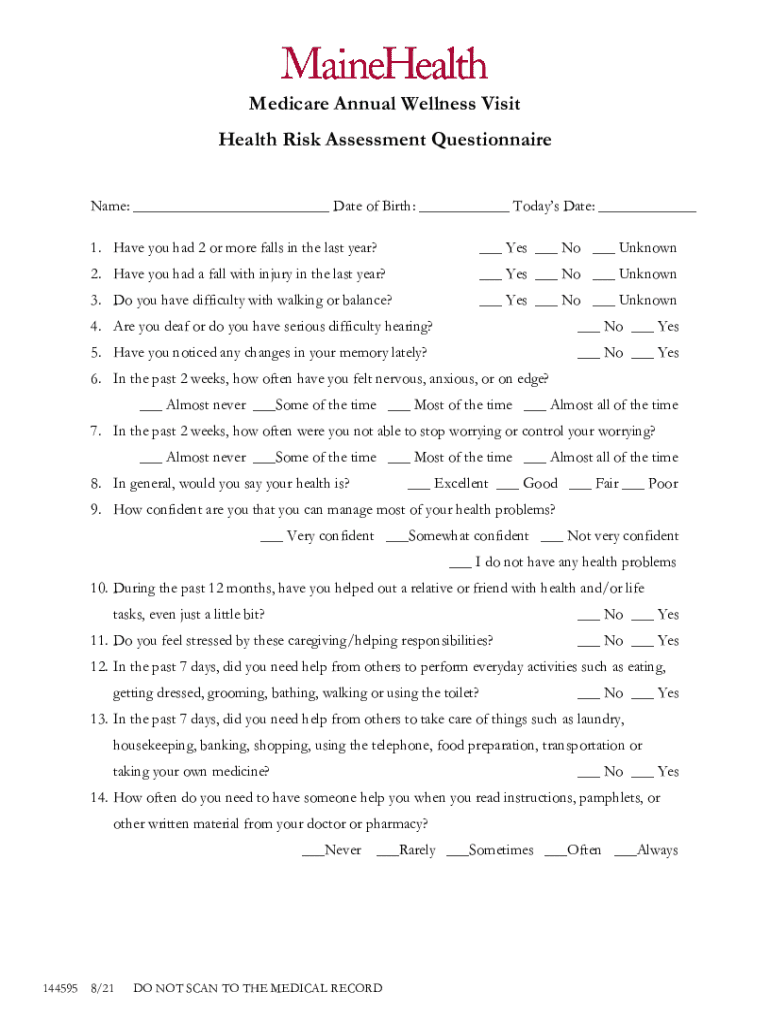 Fillable Online Medicare AWV Social Determinants of Health ...