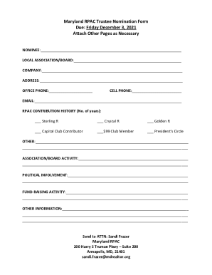 Fillable Online RPAC TRUSTEE NOMINATION FORM Fax Email Print - pdfFiller