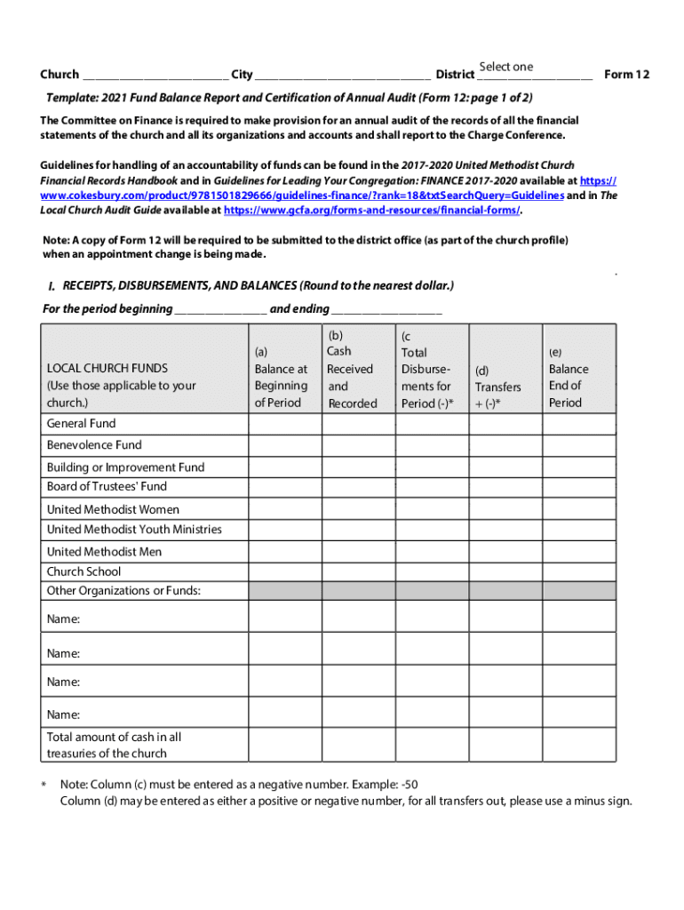 Fillable Online 15+ Church Financial Report Templates - Word, PDF ...