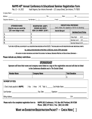 Fillable Online NAPPS Conference Registration Form Fax Email Print ...