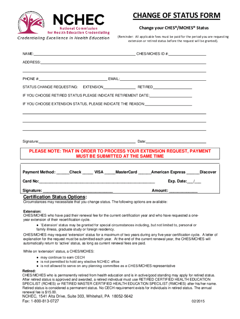 Fillable Online NCHEC - Publications and Forms Fax Email Print - pdfFiller