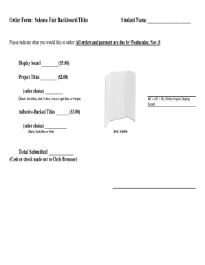Fillable Online Science Fair Order Form.doc Fax Email Print - pdfFiller