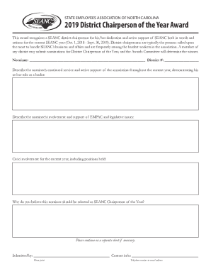 Fillable Online Fillable Distinguished Service Award Nomination Form Fax Email Print - pdfFiller