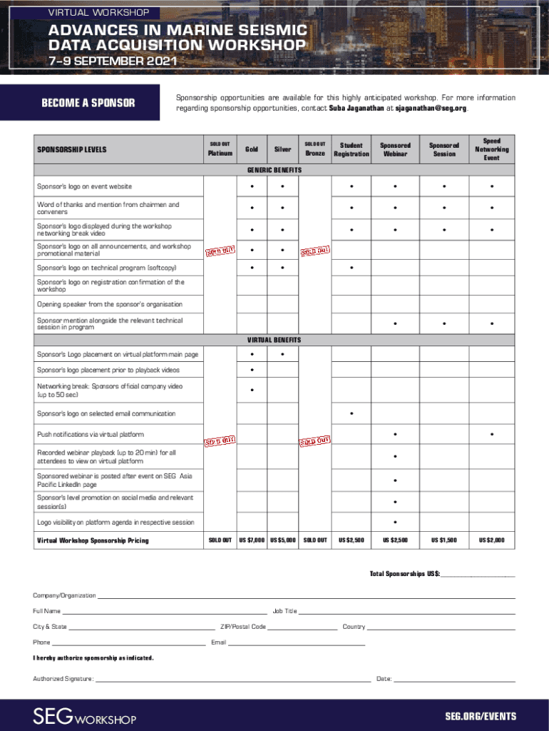 Fillable Online #SEG 'Advances in Marine Seismic Data... - SEG Asia Pacific Fax Email Print ...