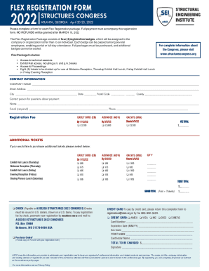 Fillable Online Structures Congress 2022 Flex Registration Form ...