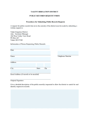 Fillable Online Public Information Records Requests Policy and Form Fax ...