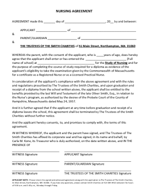 Fillable Online Nurse Agreement Form.docx Fax Email Print - pdfFiller