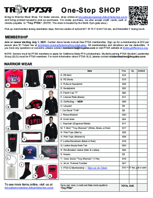 Fillable Online 2020-2021 Warrior Wear Form 2020-07-03.docx Fax Email ...