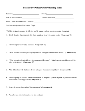 Fillable Online Observation, Documentation, and Reflection Fax Email ...