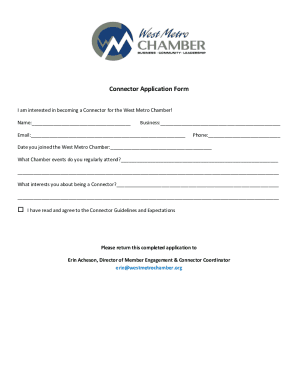 Fillable Online Connector Application Form Fax Email Print - pdfFiller