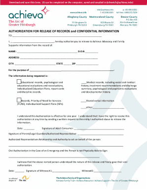 Fillable Online Advocacy and Family Supports Intake Form - Achieva Fax ...