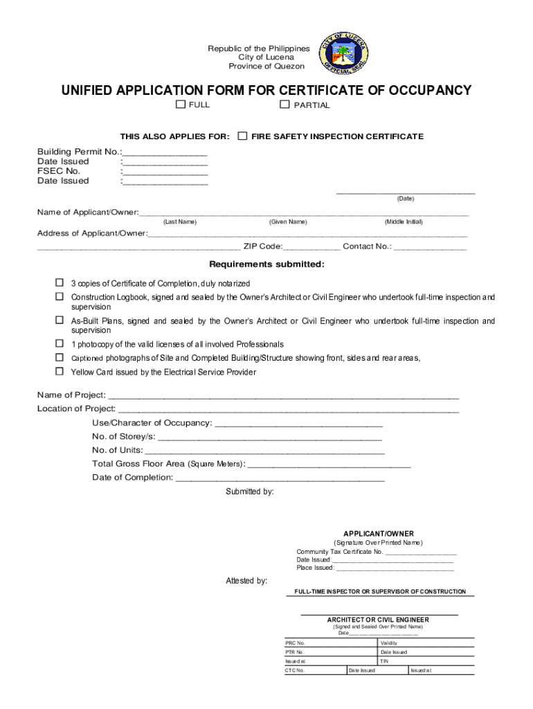 Fillable Online Fillable Online UNIFIED APPLICATION FORM FOR ...