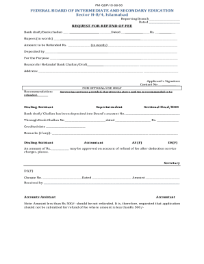 Fillable Online Fillable Online Refund of Fee form.docx Fax Email Print ...