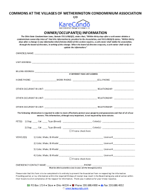 Fillable Online 2 OWNER OCCUPANT FORM.doc Fax Email Print - pdfFiller