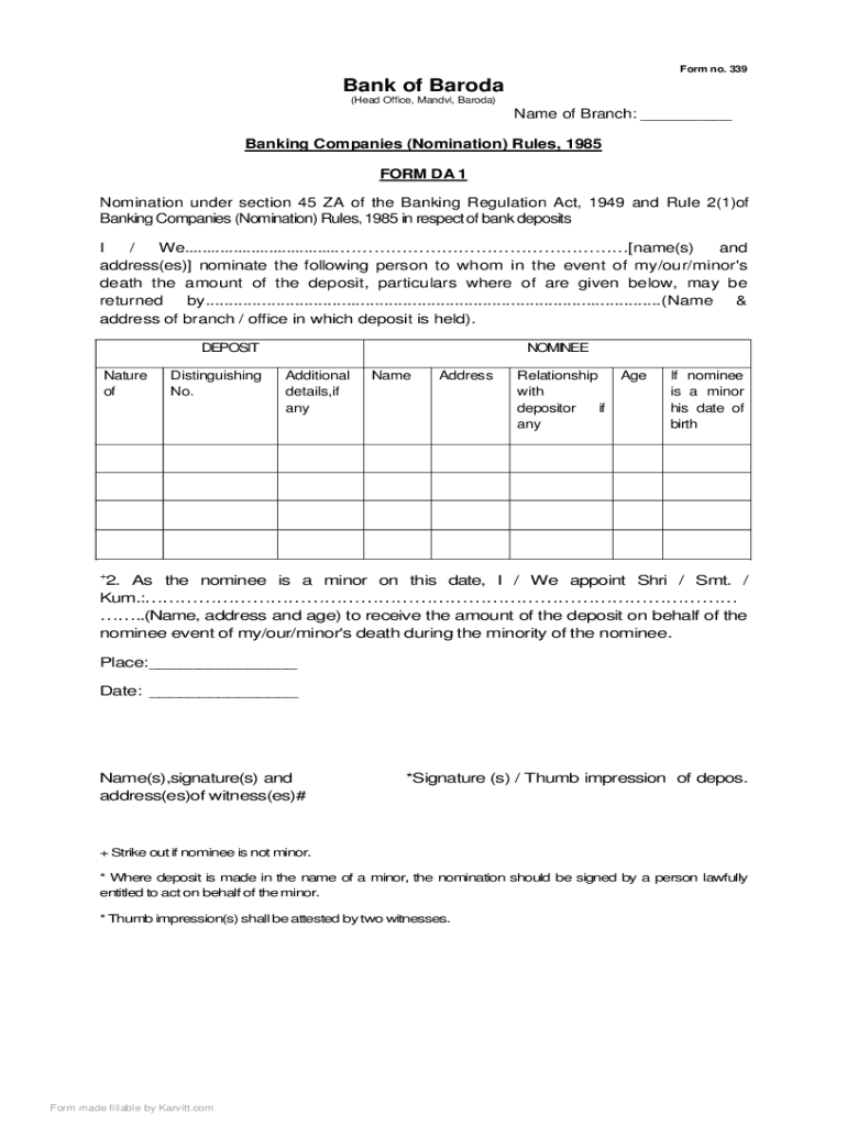 Fillable Online www.pdffiller.com80384572--bank-of-barodaBank Of Baroda ...