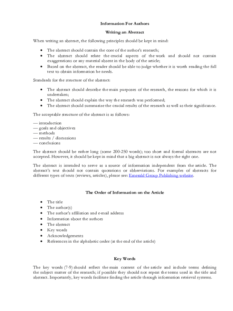 Fillable Online Writing the title and abstract for a research paper ...