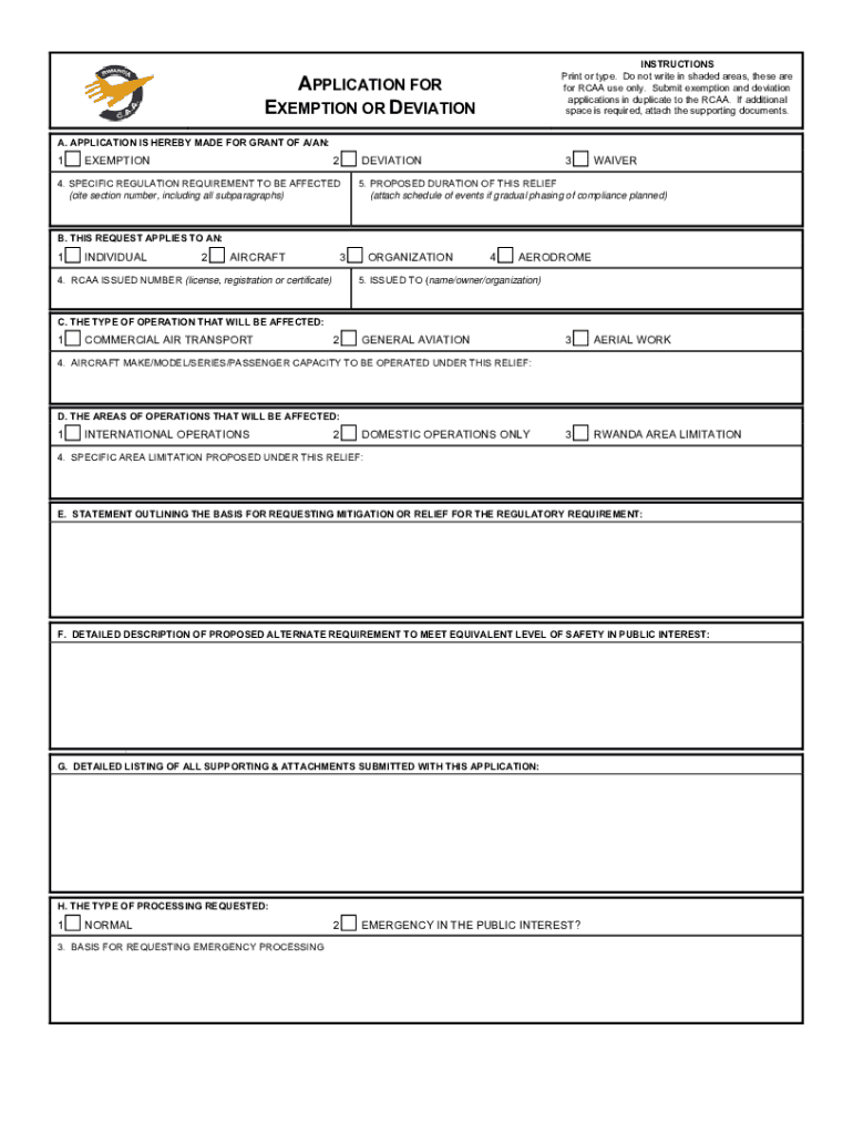 Fillable Online 575 Form Exemption-Deviation RCAA 12017 Fax Email Print ...