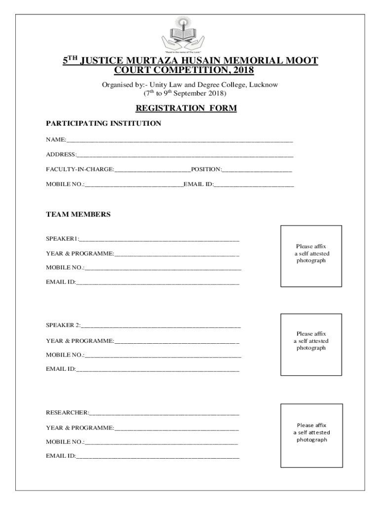 Fillable Online 5th Justice Murtaza Husain Memorial Moot Court ...